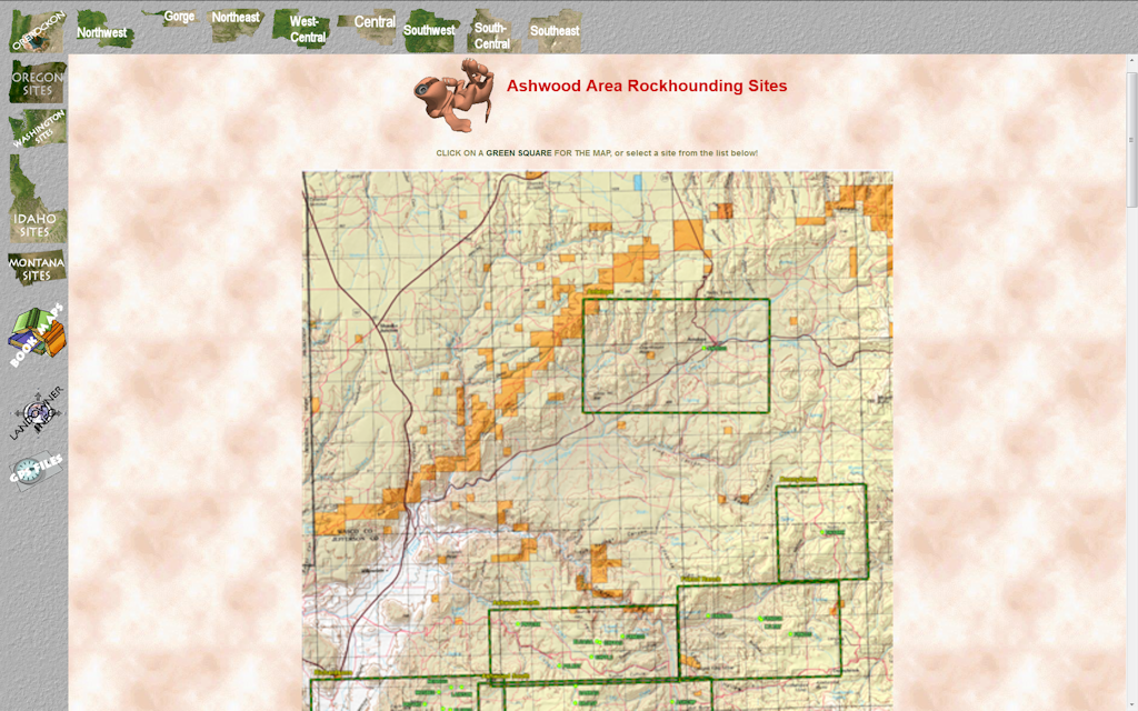 Oregon Rockhounding Map
