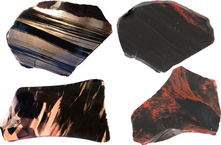 Knapping Materials, Many varieties of Obsidian, Needles for windchimes